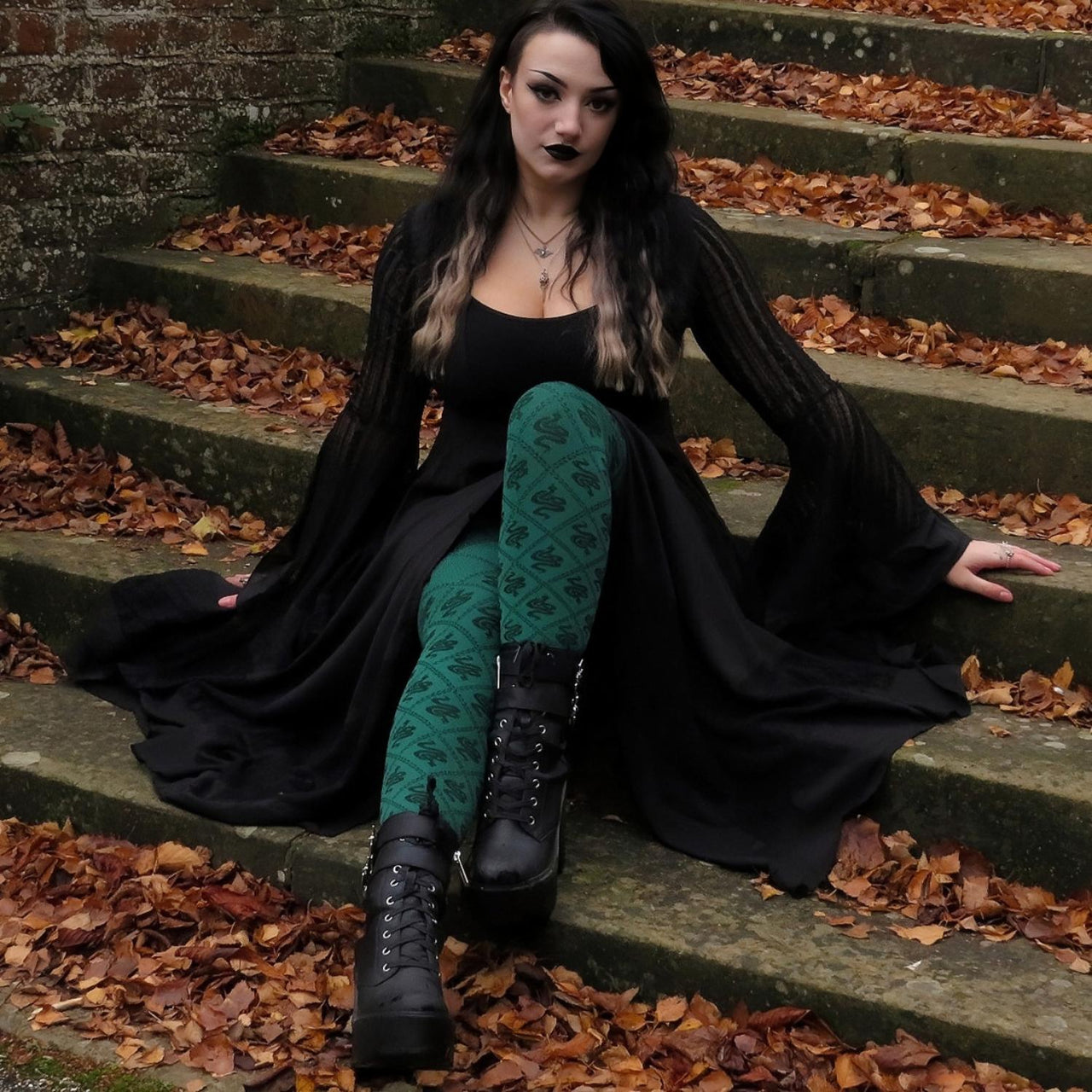 Corra Snake Print Tights | Foliage 80 Denier Tights – Snag Canada